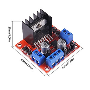 AITRIP 2PCS L298N Motor Drive Controller Board Stepper Motor Control Module Dual H-Bridge with 4 sets DC Motor and Smart Car Wheel Compatible with Arduino
