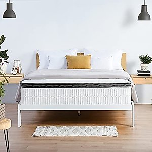 Oleesleep 13 Inch Dual Layered Gel Hybrid Memory Foam Mattress, CertiPUR-US Certified, Gray, King