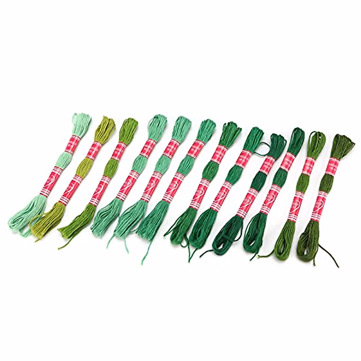 Embroidery Floss Set, Colorful Heavy Duty 12 Strands Polyester Exquisite Craft Tool Family Friend Kids Boys Girls Crafts (Green)