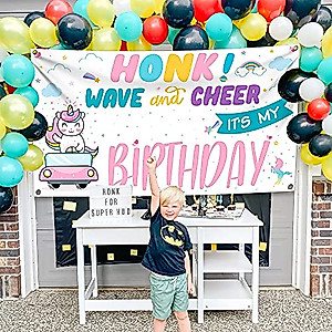 Unicorn Honk Its My Birthday Yard Sign - Big 72x40 Inch Honk Wave and Cheer Birthday Banner | Unicorn Birthday Banner Quarantine Drive By Birthday Decorations | Unicorn Birthday Decorations for Girls
