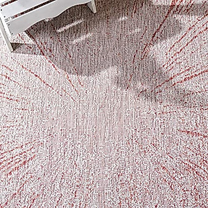 SAFAVIEH Courtyard Collection 9' x 12' Beige/Red CY8893 Indoor/ Outdoor Waterproof Easy-Cleaning Patio Backyard Mudroom Area-Rug