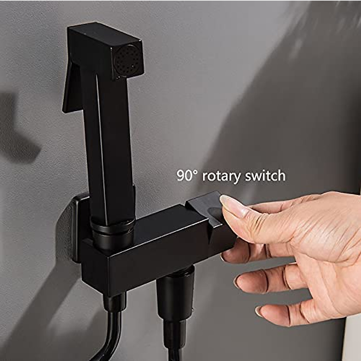 ZLOCYIVHE Handheld Bidet Sprayer for Toilet, Black Baby Cloth Diaper Washer Set Brass Bathroom Sprayer Kit Wall Mounted Single Handle Multifunctional Bathroom Bidet Faucet with Anti Leaking Hose