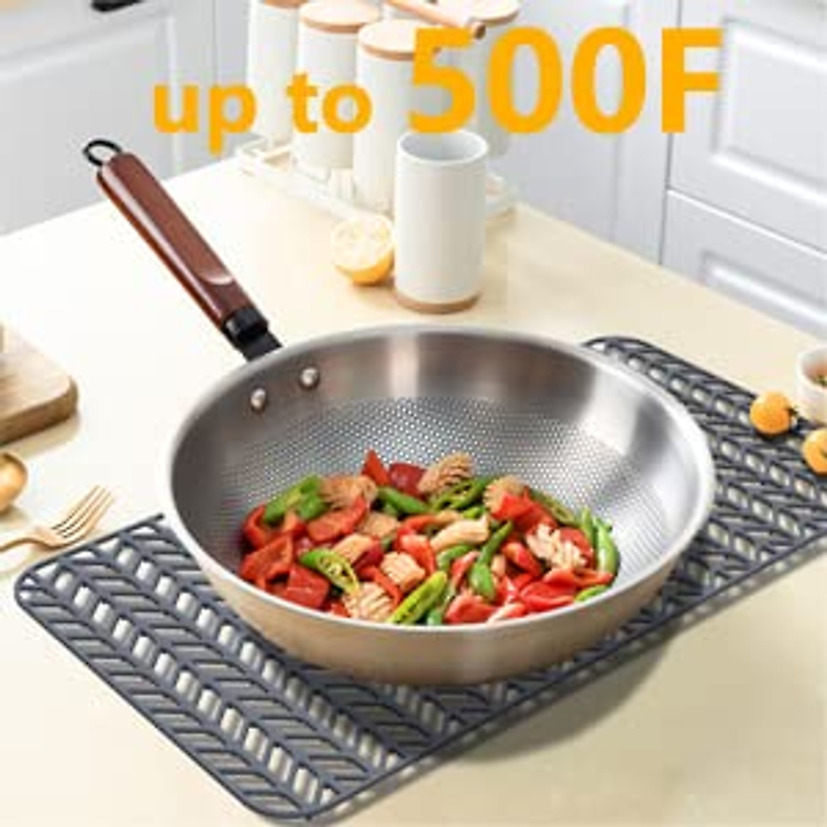 Silicone Sink Mat Protectors for Kitchen 26''x 14'' JOOKKI Kitchen Sink Protector Grid for Farmhouse Stainless Steel Accessory with Rear Drain