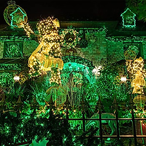 Green Solar String Lights Outdoor, 2-Pack 72FT 400 LED Solar Waterproof Lights Outdoor/Indoor, Fairy Twinkle Lights for Christmas Decorations Bedroom Party Wedding Garden Patio Tree (Green)