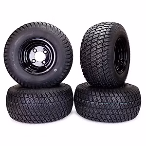 Set of 4 18x8.50x8 ATV Golf Go Cart Lawn Mower Tractor P322 Turf Tire Rim Assembly Black Steel Wheels 18" All Terrain Tires Compatible with EZGO Club Car Yamaha E-Z-GO Golf Cart