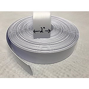 2" Wide Vinyl Strap for Patio Pool Lawn Garden Furniture 20' Roll_ Make Your Own Replacement Straps. Plus - 20 Free Fasteners! (201 White)