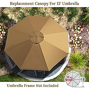 BenefitUSA Umbrella Cover Canopy 13ft 8 Rib Patio Replacement Top Outdoor-tan
