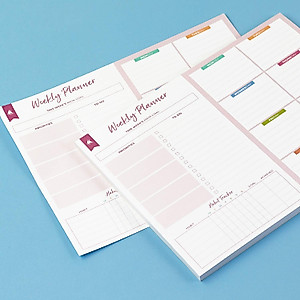 Clever Fox Weekly Desk Planner – Desktop Weekly To Do List Notepad & Planning Pad for Boosting Productivity, 50 Tear Off Weekly Journal Sheets, Size: 8.5" x 11" – Pink