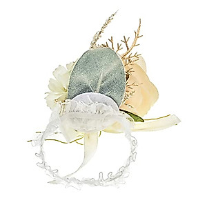 Daxi Events 6 PCS Rose Wrist Corsage for Bridesmaid, Mother of Bride and Groom Corsage, Girl Prom Flowers, Wedding Ceremony, Anniversary, Homecoming, Bridal Shower(Champagne)