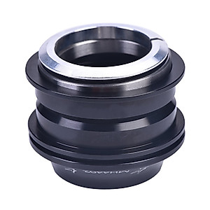 Bike Headset Set 44mm Aluminium Alloy Bearing Headset Mountain Bike Road Head Tube Accessories(Black)