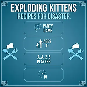 Recipes for Disaster by Exploding Kittens - 2-5 Players - Ages 7+ - 15 Minutes to Play - Deluxe High Stakes Card Game - Ideal for Party, Family Game Night, Kids and Adults