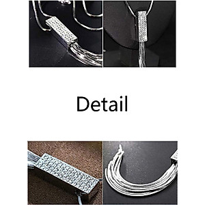 Cathercing Rhinestone Tassel Pendant Long Necklace for Women Sweater Chain Statement Necklace Choker Adjustable Elegant Jewelry Crystal Accessories Dressy Collocation Winter Evening Party Wedding