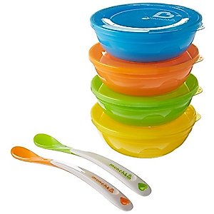 Munchkin 43877 4 Bowls/Lids 2 Spoons Love-A-Bowls Set