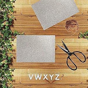 levylisa 10 Sheets 8" x 12" Soft Touch Glitter Card 250gms Premium Card Sparkling Assorted Mixed Colors Craft Glitter Cardstock Cardmaker DIY Gift Box Wrapping (Silver)