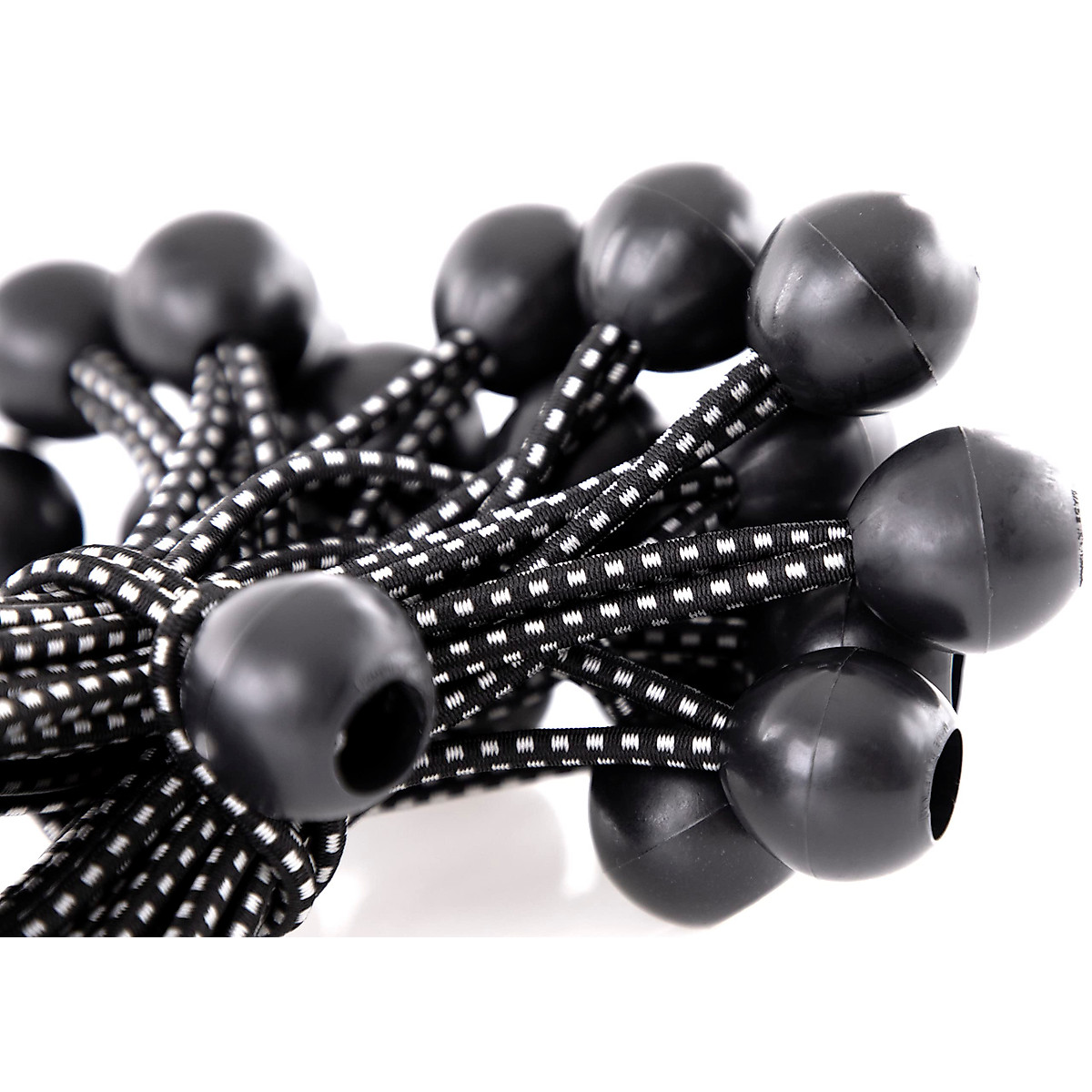 Kotap BB-6B Ball Bungee Cord, Heavy-Duty & Versatile, Indoor & Outdoor, Tarp Tie-Down, Organize & Secure, 6-Inch, Black, 25 Pack