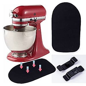 Kitchen Appliance Slider Mats, Furniture Slider with Two Cord Organizers, Sliding Mouse Pad for Kitchen Stand Mixer 5-8 Qt Bowl Lift Stand Mixer, Kitchen Mixers Accessories(5-8 Qt Tilt, Black)