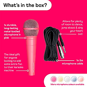 Lucky Voice Karaoke Microphone for Adults & Kids - Rose Gold - Portable Handheld Mic for Karaoke Machines, PA Systems, Speaker Amps - 5m Long Cable