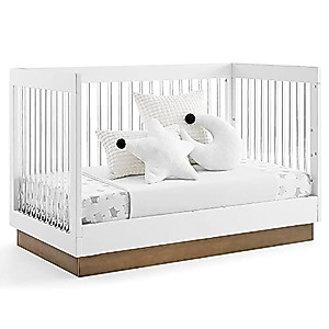 Delta Children James Acrylic 4-in-1 Convertible Crib - Greenguard Gold Certified, Bianca White/Acorn