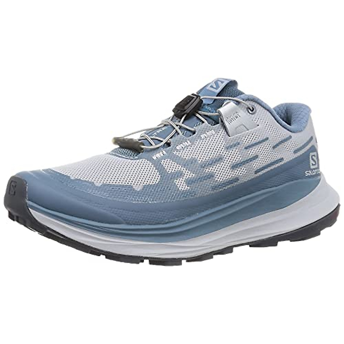 Salomon Women's Ultra Glide Trail Running Shoes for Women, Ebony/Blue/Grey, 9