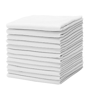 Causa Forcia Cotton Handkerchiefs for Men Thick Soft Turkish White Cotton, 12 Pack