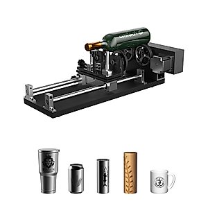 OMTech Laser Rotary Attachment with Nema 23 2-Phase Stepper Motor for 50W 60W 80W 100W 130W CO2 Laser Engraving Machines K40 Rotary Tool Accessory Kit for Wood Metal and More