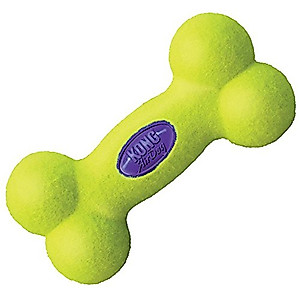 KONG Air Squeaker Yellow Bone Dog Toy [Set of 2] Size: Small