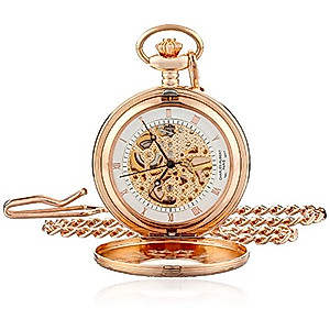 Charles-Hubert, Paris Rose Gold-Plated Mechanical Pocket Watch