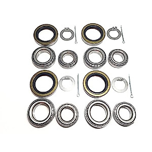 (Set of 4) WESTERNPRIME 3500 LB Trailer Tandem Axle Bearing Kits L68149 L44649 Grease Seal 10-19 I.D. 1.719'' for #84 Spindle
