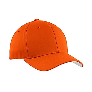 Joe's USA Flexfit Baseball Caps in 12 Colors - Size S/M - Orange