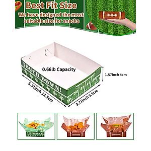 YAYIP 50 Pack Paper Food Trays Disposable with Football Style, Nacho Trays and Hot Dog Tray with Grease Resistant Liner Papers Waxed Deli Sheets for Movie Night Supplies, Food Serving Boats for Snacks