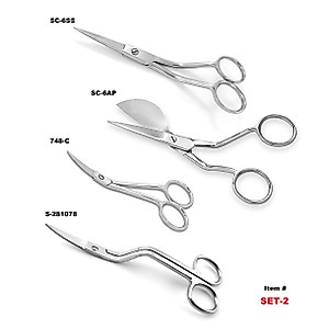 4 Pcs Professional Embroidery Duckbill Applique Scissors - Stainless Steel