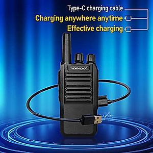 TIDRADIO TD-777Pro Walkie Talkies for Adults,2 Way Radios Walkie Talkies Long Range with earpiece and mic Set, Handfree, 2200mAh Battery and USB-C, for Restaurant School Church Business (10 Pack)