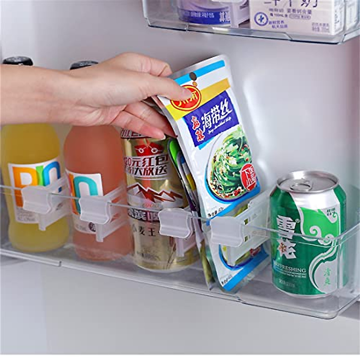 4Pcs Refrigerator Organizer Divider Adjustable Plastic Fridge Storage Partition Board Kitchen Space Saving Division Tools