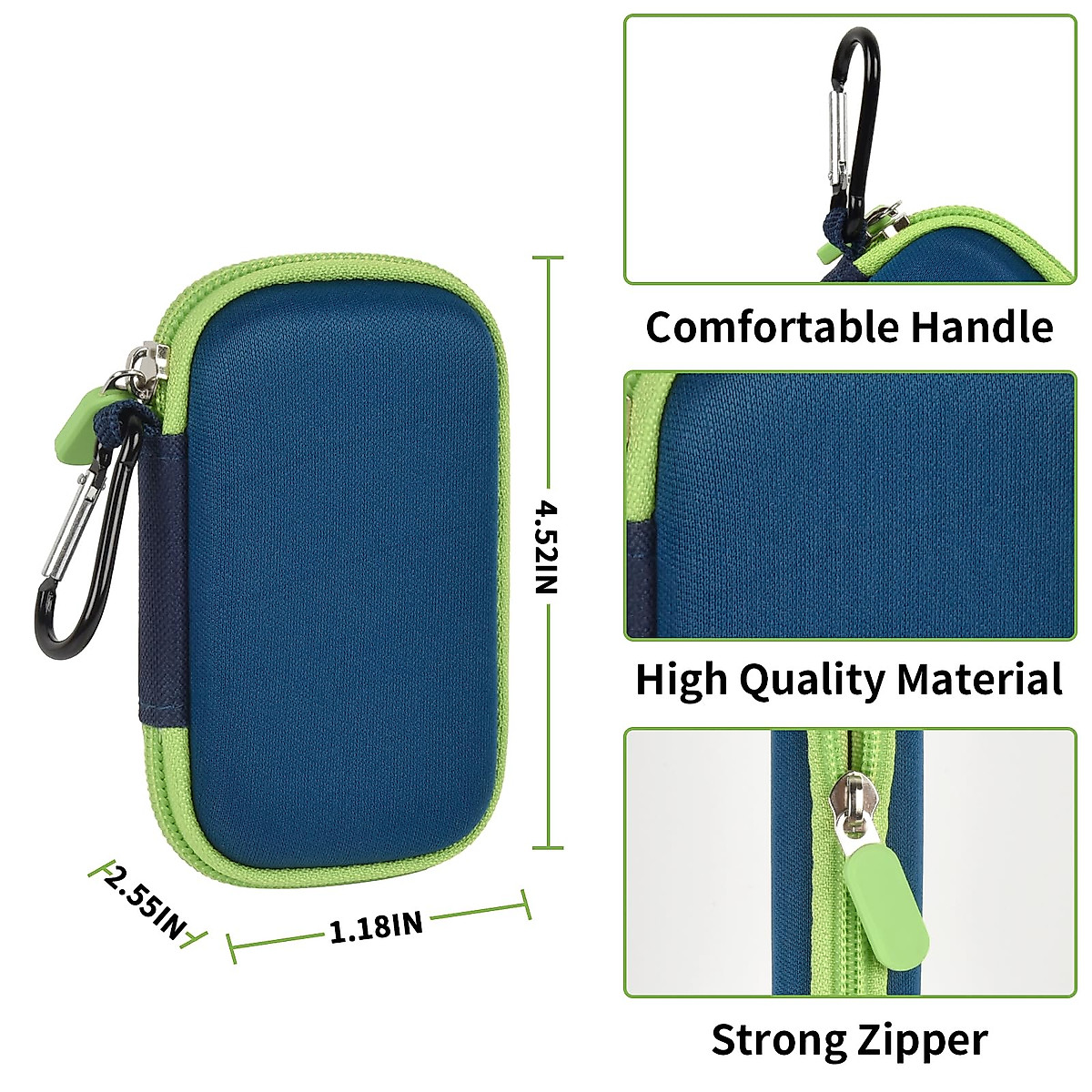 Case Compatible with SanDisk 1TB 2TB 500GB 4TB/for SanDisk PRO Extreme Portable SSD, External Solid State Hard Drive Storage Holder for SDSSDE61/ SDSSDE60/ SDSSDE81/SDSSDE30/SDSSDE60 (Box Only)(Green)