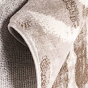 Superior Indoor Small Area Rug, Jute Backed, Perfect for Living/Dining Room, Bedroom, Office, Kitchen, Entryway, Modern Geometric Trellis Floor Decor, Viking Collection, 2' x 3', Hazelnut