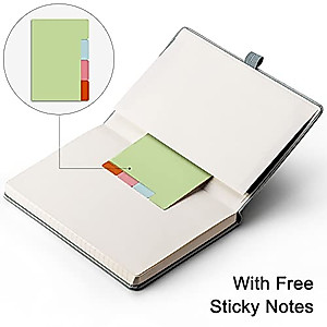 HIUKOOKA 5 Pack College Ruled Journal Notebook, A5 Hardcover Lined Notebook, 188 Numbered Pages, 16 Perforated Pages, Leather Journal for Writing Office School Business, 5.75'' x 8.38'' - Multicolor