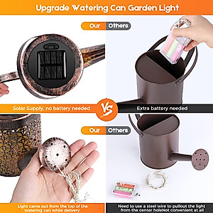 Cullaby Solar Garden Lights Outdoor Solar Powered Waterproof - Lifetime Replacement - Decorative Kettle Art Light Waterproof IP55 with Installed Light String