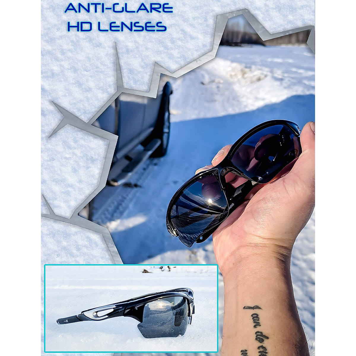 FLEX V2- Polarized Sunglasses for Men Women & Teens. Ultra Tough & Lightweight Frame, HD lens Sports Sunglasses for Cycling Running Fishing