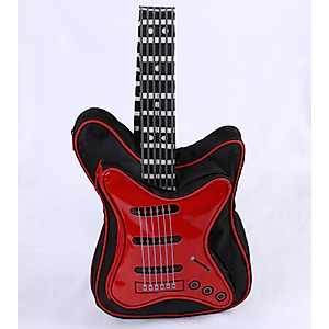 Electric Guitar Shaped Music Bag Oxford Cloth Shoulder Tote Bag Purse Crossbody Handbag for Women(Black)