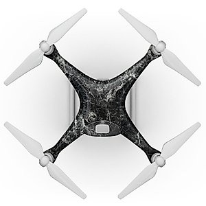 Design Skinz Design Skinz Black Scratched Marble Full-Body Wrap Decal Skin-Kit Compatible with The Drone DJI Inspire 2