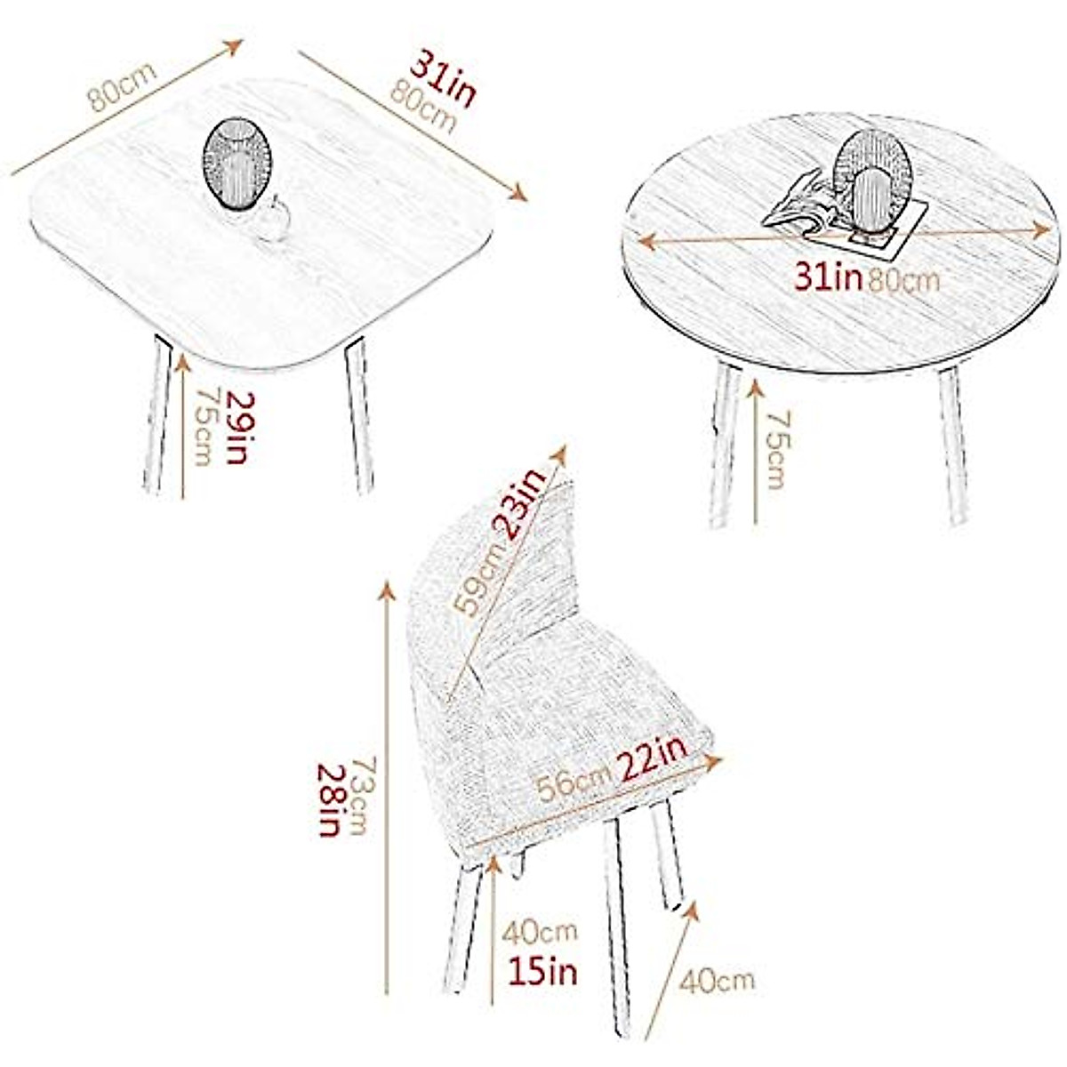 IWQHQXR Office Conference Table, Desk and Chair Combination Dining Table and Chair Set of 4 Modern Minimalist Living Room Kitchen Display Wooden Round Table (Color : Round Table Brown)