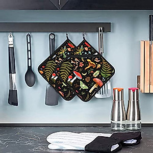 Mushroom Pot Holders Sets, Kitchen Potholders for Cooking Baking BBQ Grilling (2-Piece Sets)