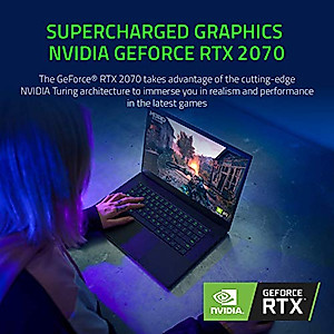 Razer Blade 15 Base Gaming Laptop 2020: Intel Core i7-10750H 6 Core, NVIDIA GeForce RTX 2070 Max-Q, 15.6" FHD 1080p 144Hz, 16GB RAM, 512GB SSD, CNC Aluminum, Chroma RGB Lighting, Thunderbolt 3, Black