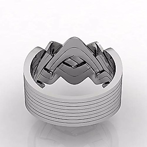 OFLIUM Puzzle Ring 8 Band Handmade Classical Tradational Turkish Puzzle ring 925 Sterling Silver eight pieces wrapped interlocking Knott inspired stacking Ladies men Stacking elegance Unique ring for
