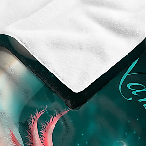 Custom Blanket with Name Text Personalized Cute Axolotl Soft Flannel Throw Blanket for Boys Girls Child Funny Gifts 60"x50"for Teenager