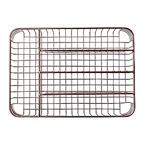 YUANYUAN521 Rose Gold Kitchen Cutlery Organizer 5-Parts Tableware Drawer Organizer Basket Utensil Storage Box Kitchen Accessories Tray (Color : Rose Gold)