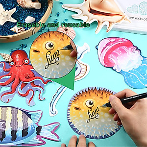 45 Pieces Ocean Cutouts Fish Cutouts Sea Cutouts Ocean Bulletin Board Ocean Classroom Decorations with Glue Point Dots for School Luau or Under The Sea Fishing Birthday Themed Party, 5.9 x 5.9 Inch