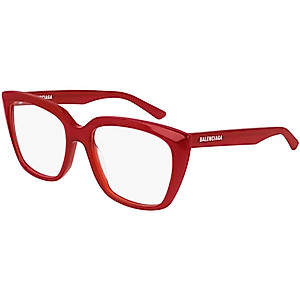 Balenciaga BB0062O 004 Eyeglasses Women's Red Full Rim Optical Frame 53mm