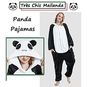 Très Chic Mailanda Panda Cosplay Pajamas Adult Unisex Onesies Animal Sleepwear Halloween Costume