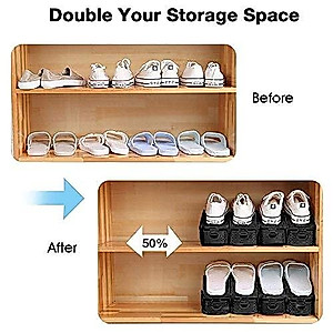 ZXY-NAN 10Pcs Shoe Slots Organizer Adjustable Shoe Stacker Double Deck Shoe Rack Holder Compatible with Closet Organization Home Yoga Studio Home Organization